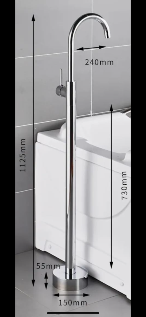 Bella Free Standing Floor Mixer Bath Spout - Matt Black – The Tapware ...