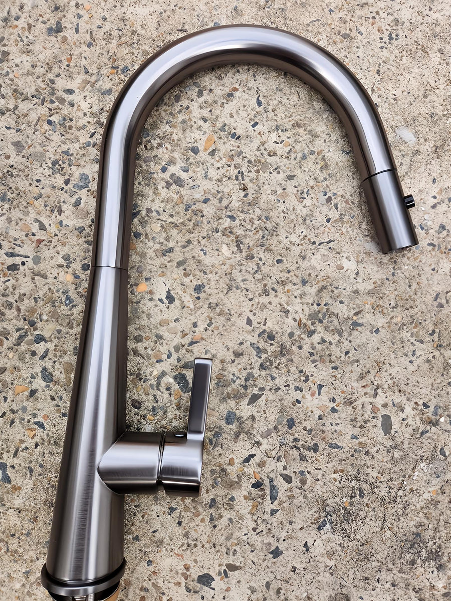Palm Pull Out Kitchen Sink Mixer - Gunmetal Grey – The Tapware Outlet