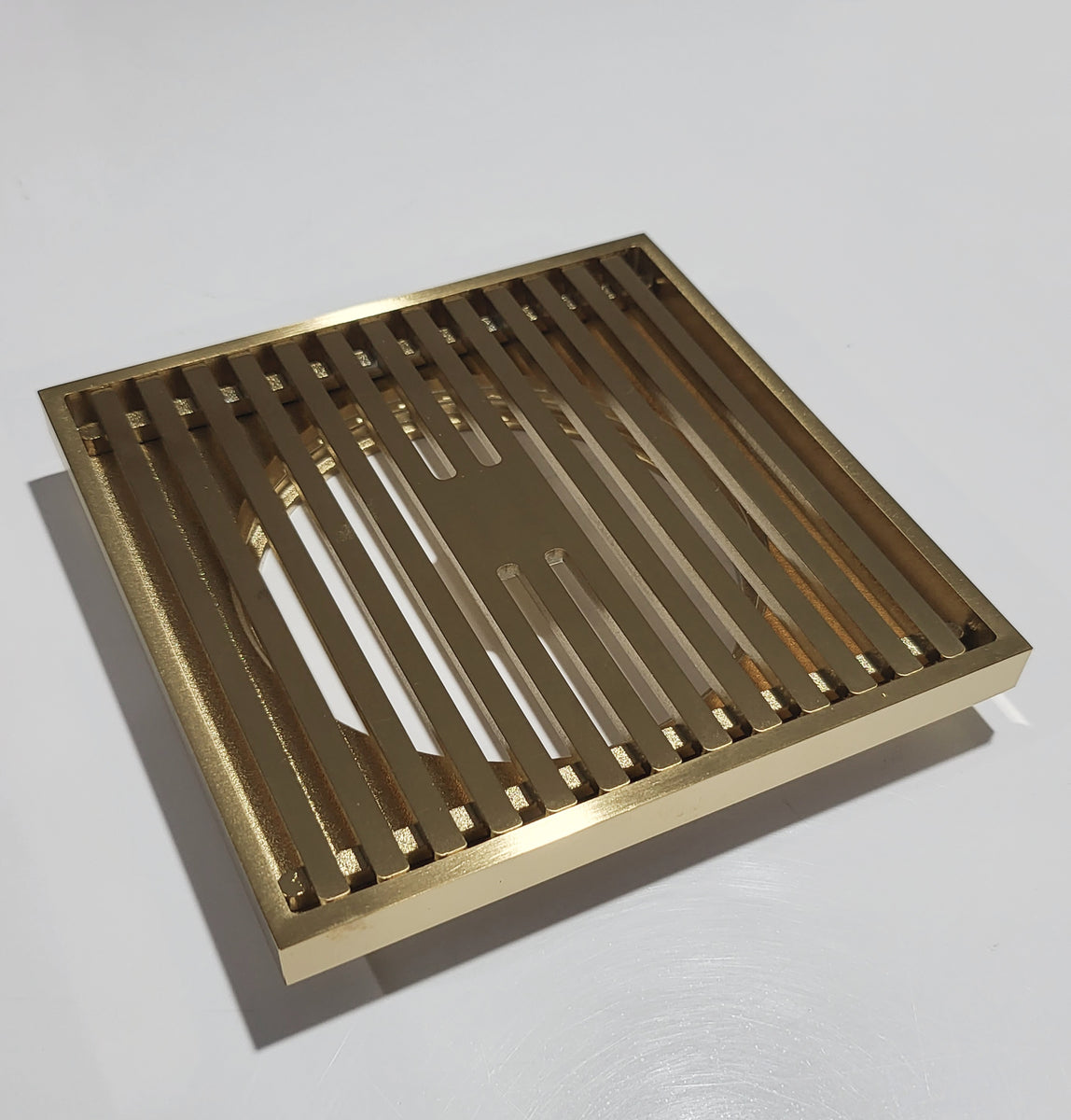 Square Grate Floor Waste Brushed Gold - 123mm x 123mm – The Tapware Outlet