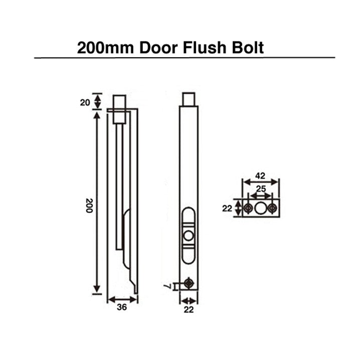 Door Flush Bolt 200mm - Brushed Gold – The Tapware Outlet