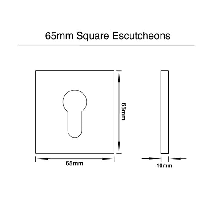 65mm Square Escutcheons - Euro Cylinders Face Plates – The Tapware Outlet