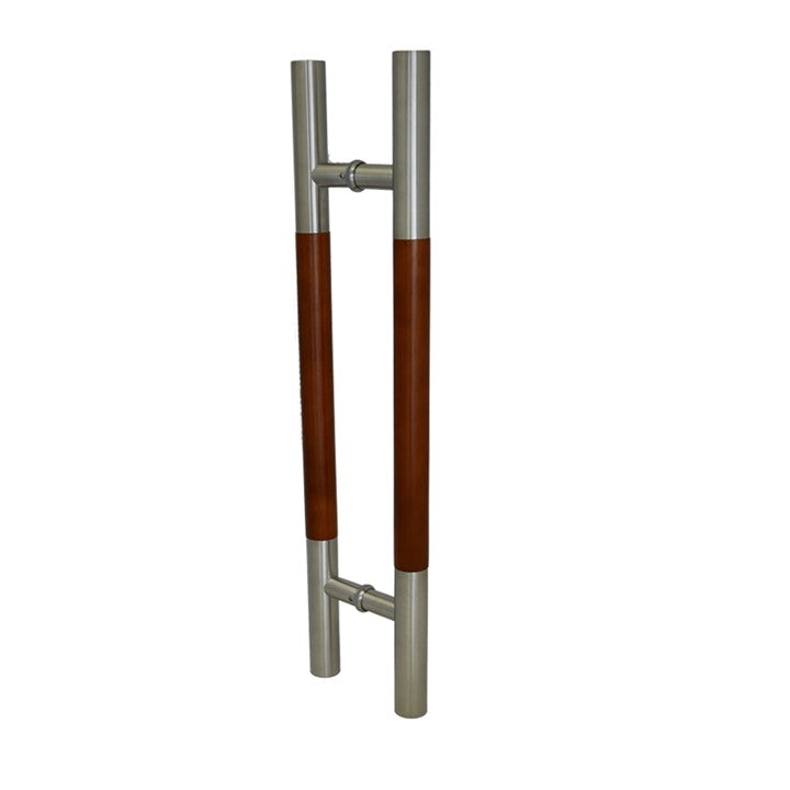 “Kiama " Entry Door Pull 800mm (Pair) - mix of wood and stainless stee ...