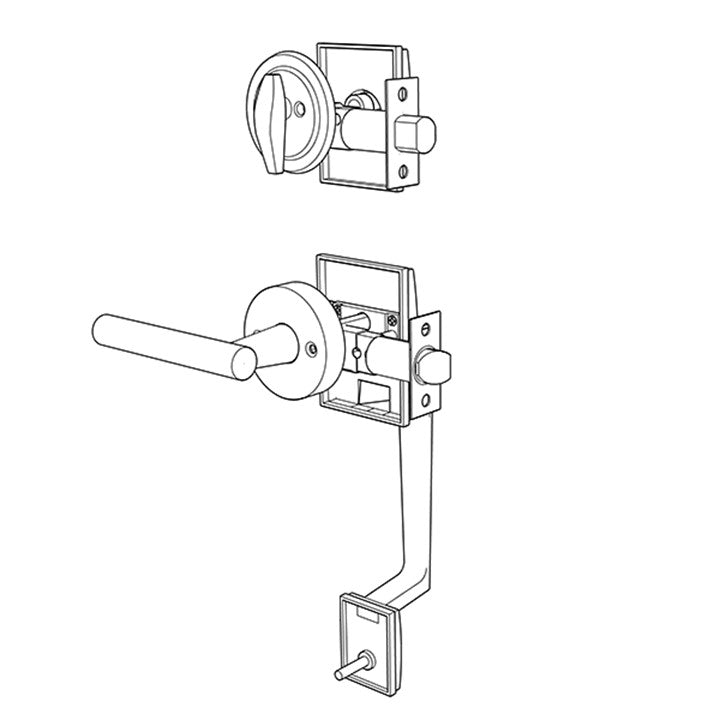Matt Black Architectural Lever Pull with Deadbolt - Lachlan Series ...
