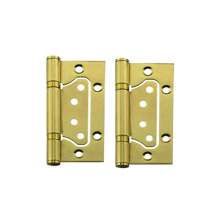 Brass Finish Non Morticed Door Hinges (pair) - 100 x 75 x 2mm – The ...