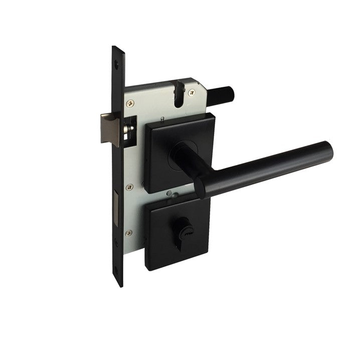 Matt Black Entrance Lock Set - Smith Series Door Handles – The Tapware ...