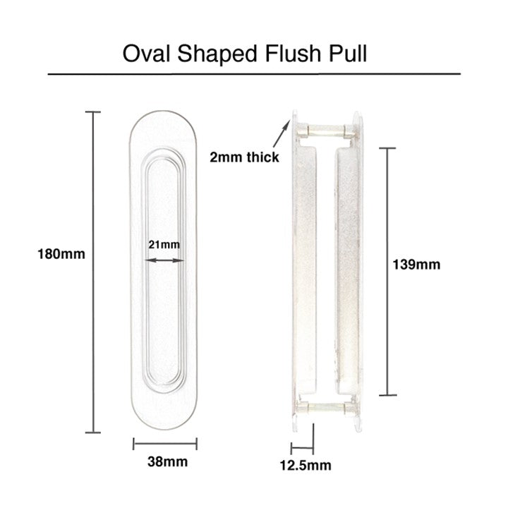 Brushed Gold Oval Sliding Flush Pulls (Pair) - 180mm x 38mm – The ...