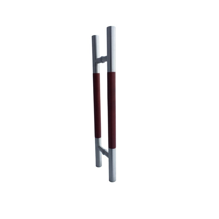 “Kiama " Entry Door Pull 600mm (Pair) - Mix of red wood and stainless ...