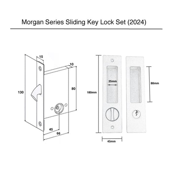 Matt Black Sliding Door Key Lock Set - Morgan Series – The Tapware Outlet