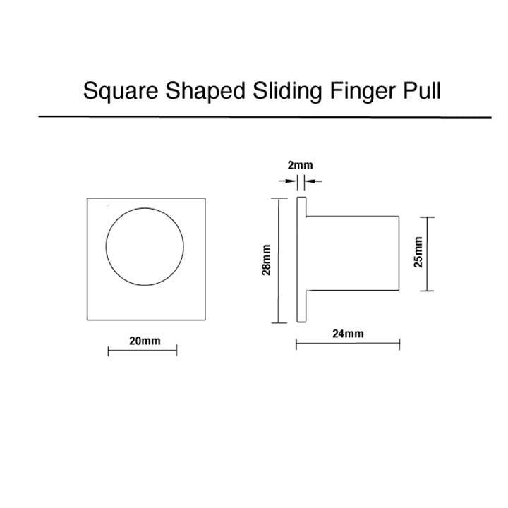 Square Shaped Cavity Door Finger Pull - Gunmetal Finish – The Tapware ...