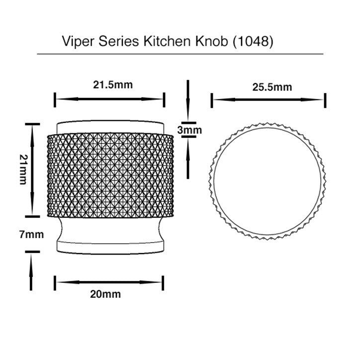 Matt Black Finish Ridged kitchen Knob - Viper Series – The Tapware Outlet