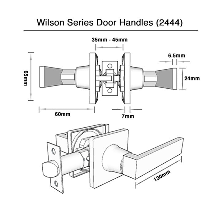 Wilson Series Entrance Lock Deadbolt Set (2444MB) - Matte Black Finish ...