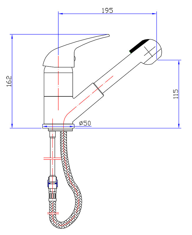 Rubine Pull Out Kitchen Sink Mixer - Chrome – The Tapware Outlet
