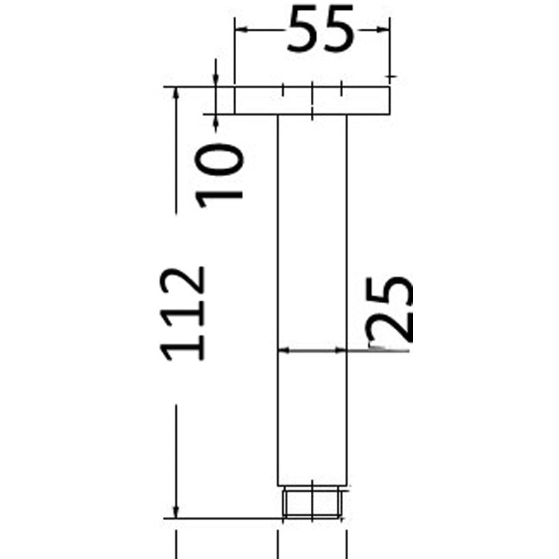 Square Ceiling Drop Down Shower Arm 100mm - Chrome – The Tapware Outlet